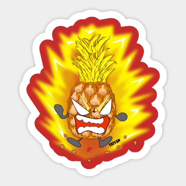 40 Pineapple Super Saiyan - Pineapple - Sticker | TeePublic